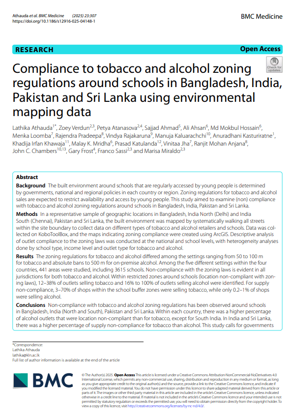 Compliance to tobacco and alcohol zoning regulations around schools - FORUT